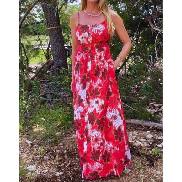 Kori | Dresses | New Kori Smocked Back Floral Dress In Red | Poshmark